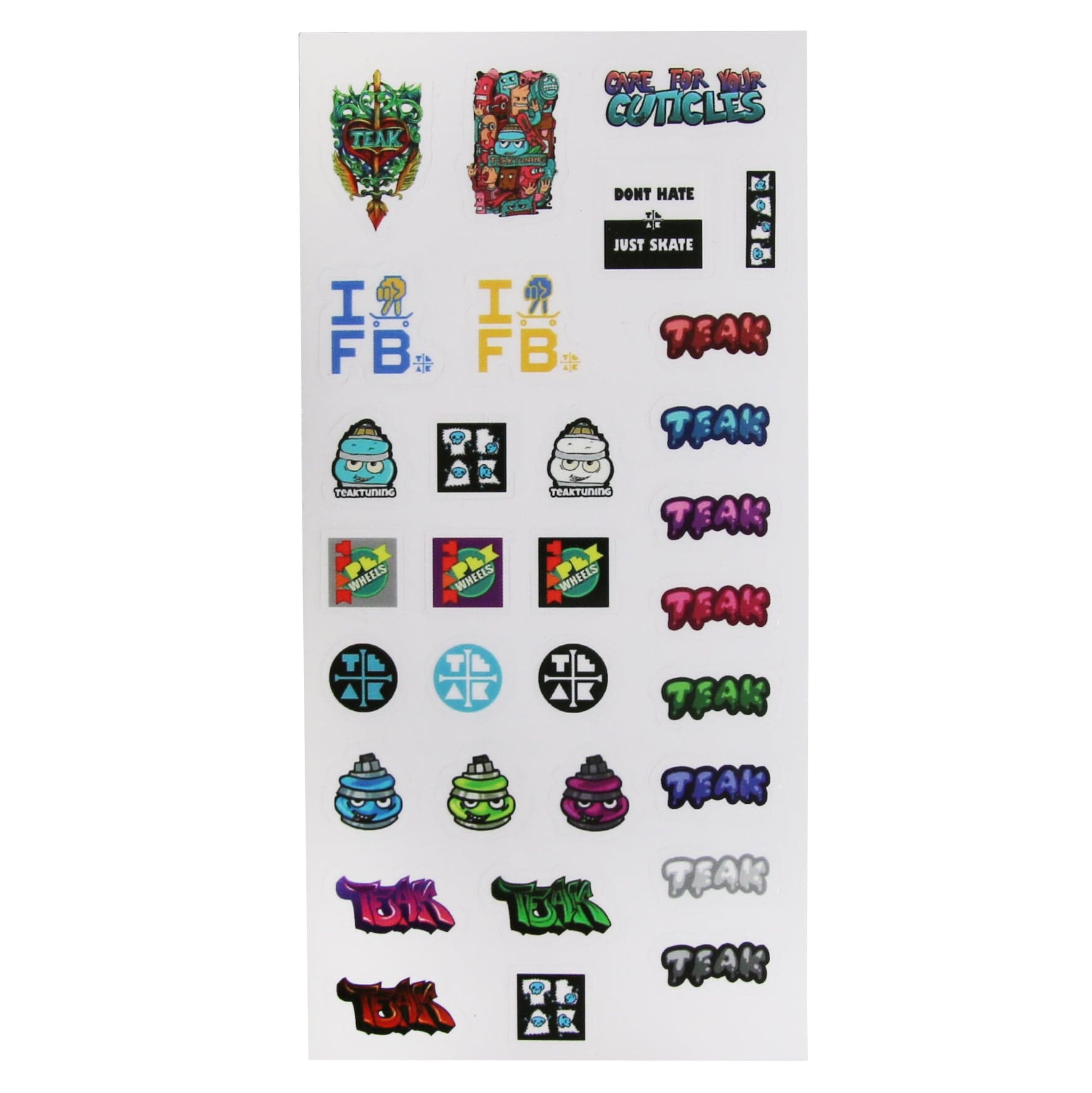 Teak Mini Stickers Sheet - Classic Edition - 31 Premium Glossy Mini St ...