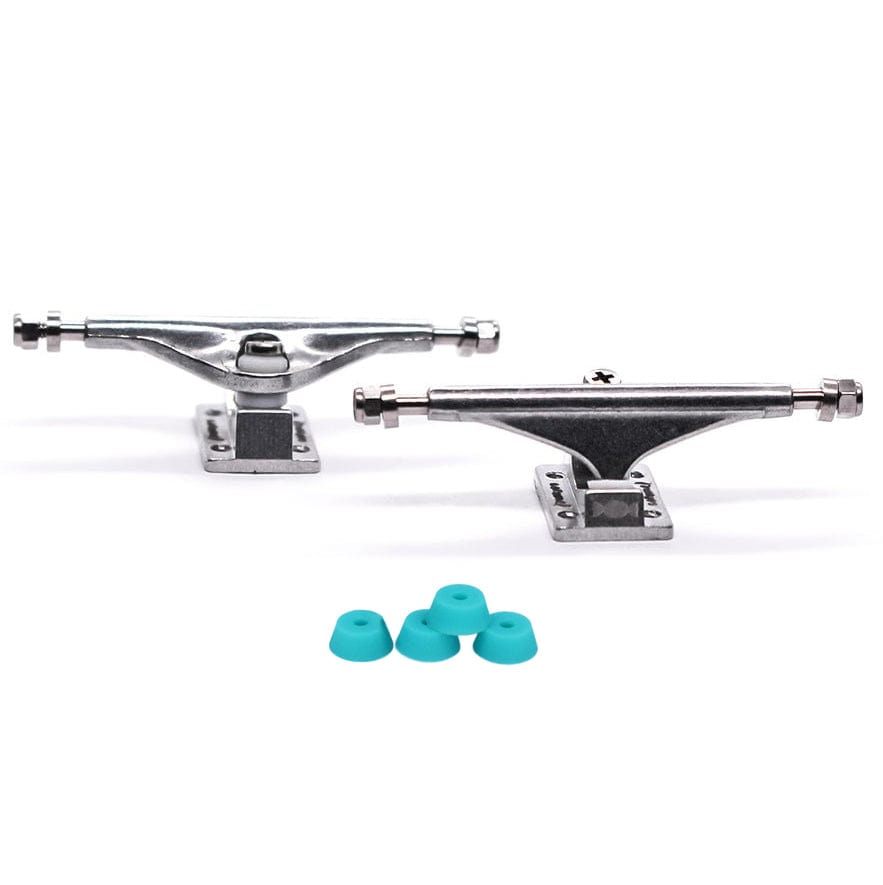 34mm Inverted Caramel Fingerboard Trucks - Silver - Includes Pro Duro ...