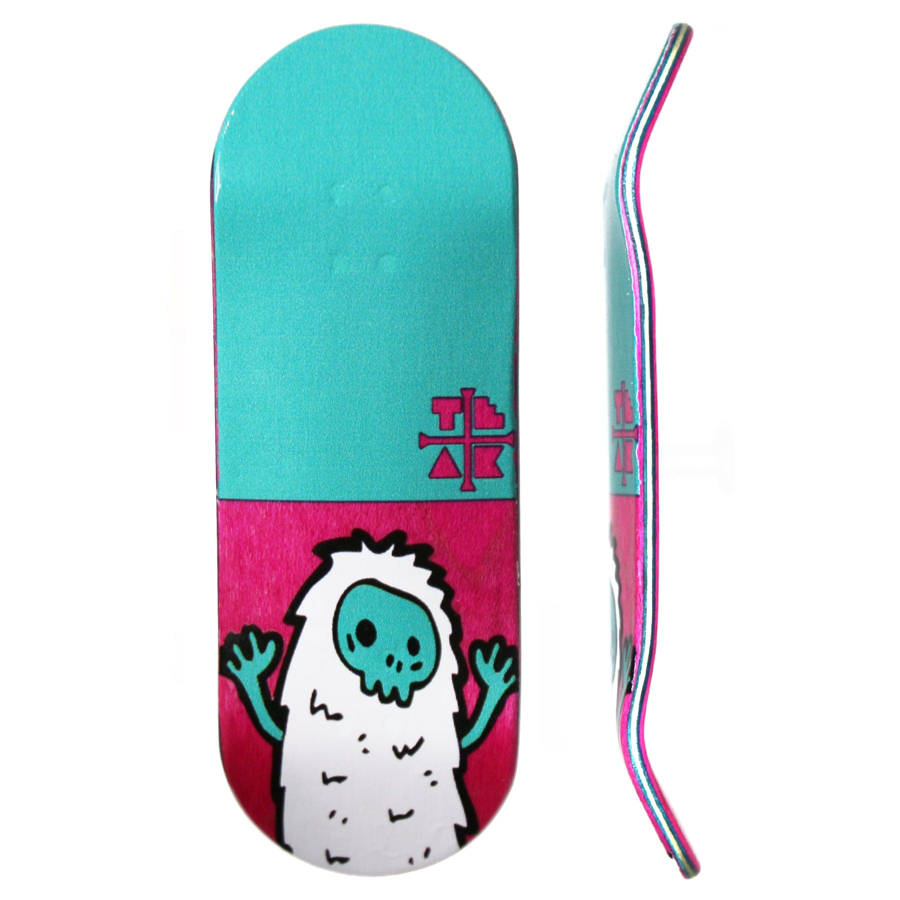 Flow Series Wooden Deck - “Pink Yeti” Graphic - 34x96mm with Colorful ...