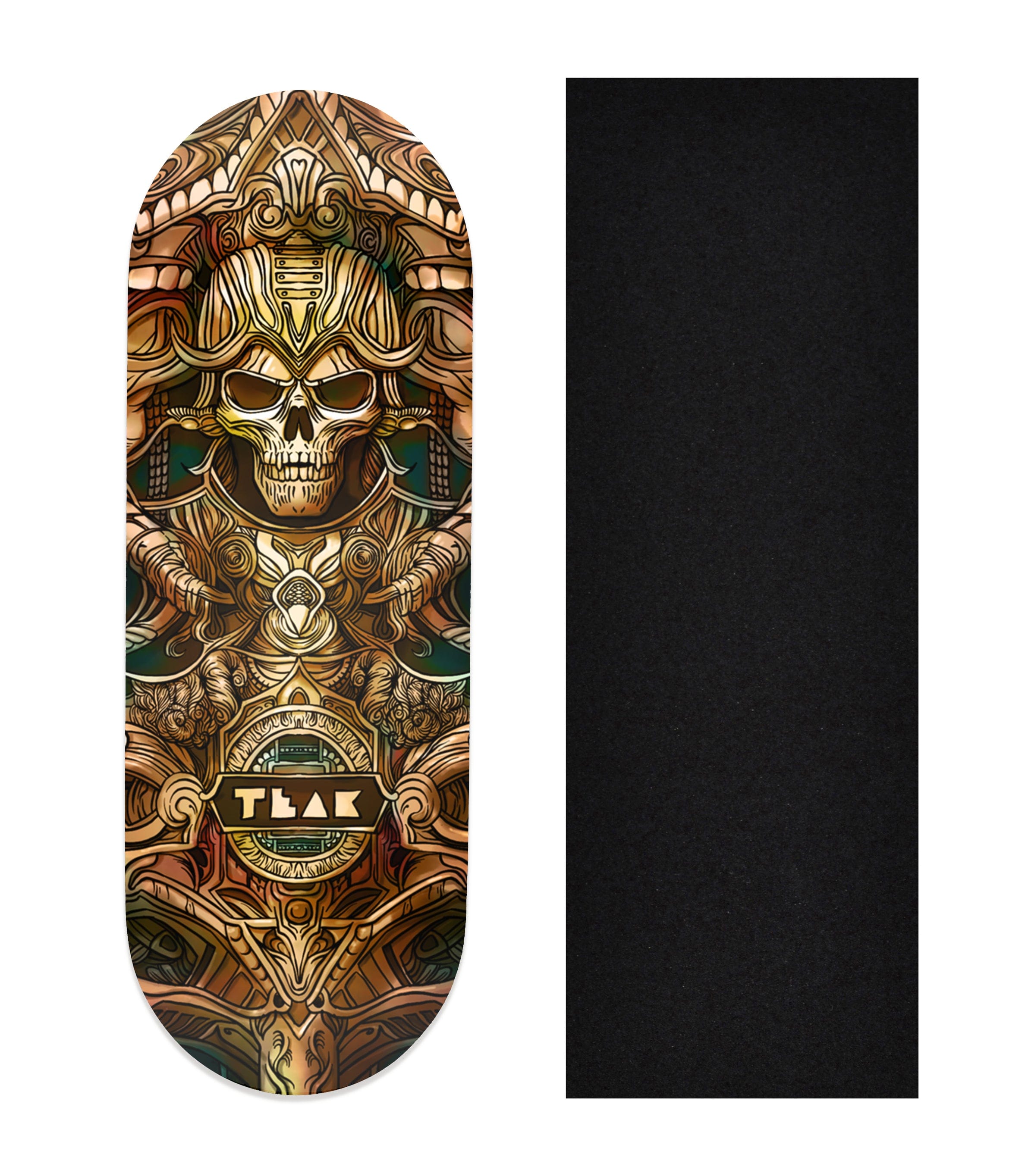 Heat Transfer Graphic Wooden Fingerboard Deck, "Ancient Ruins" – Teak ...