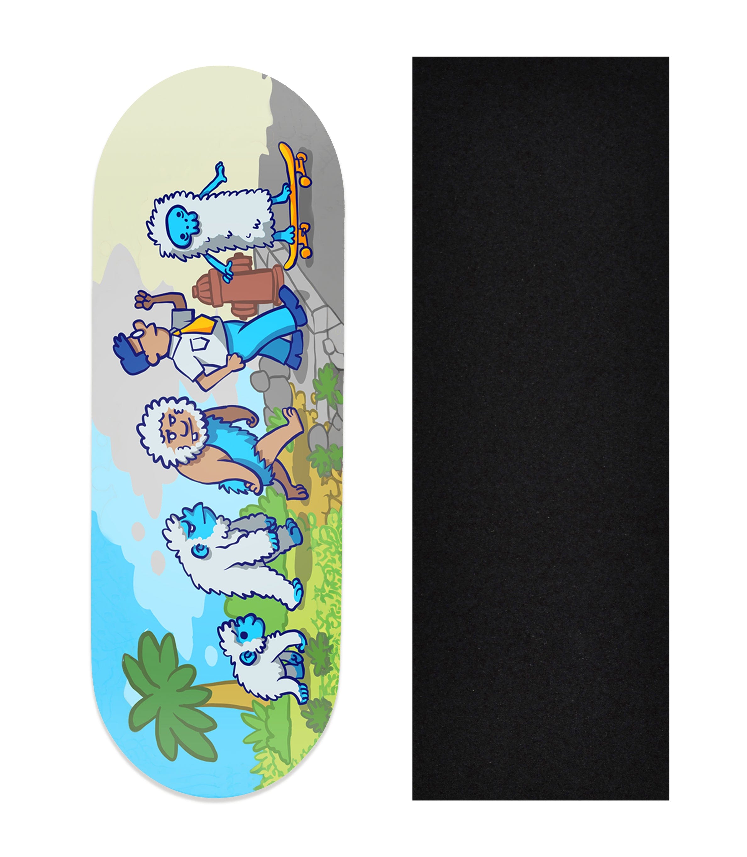 Heat Transfer Graphic Wooden Fingerboard Deck, "Evolution" – Teak ...