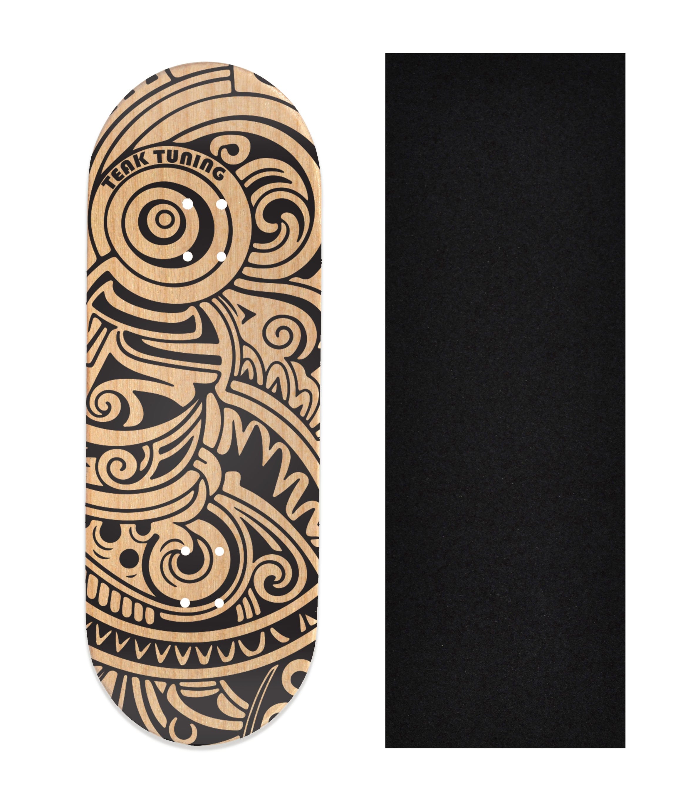 Heat Transfer Graphic Wooden Fingerboard Deck, "Teak Island" – Teak ...