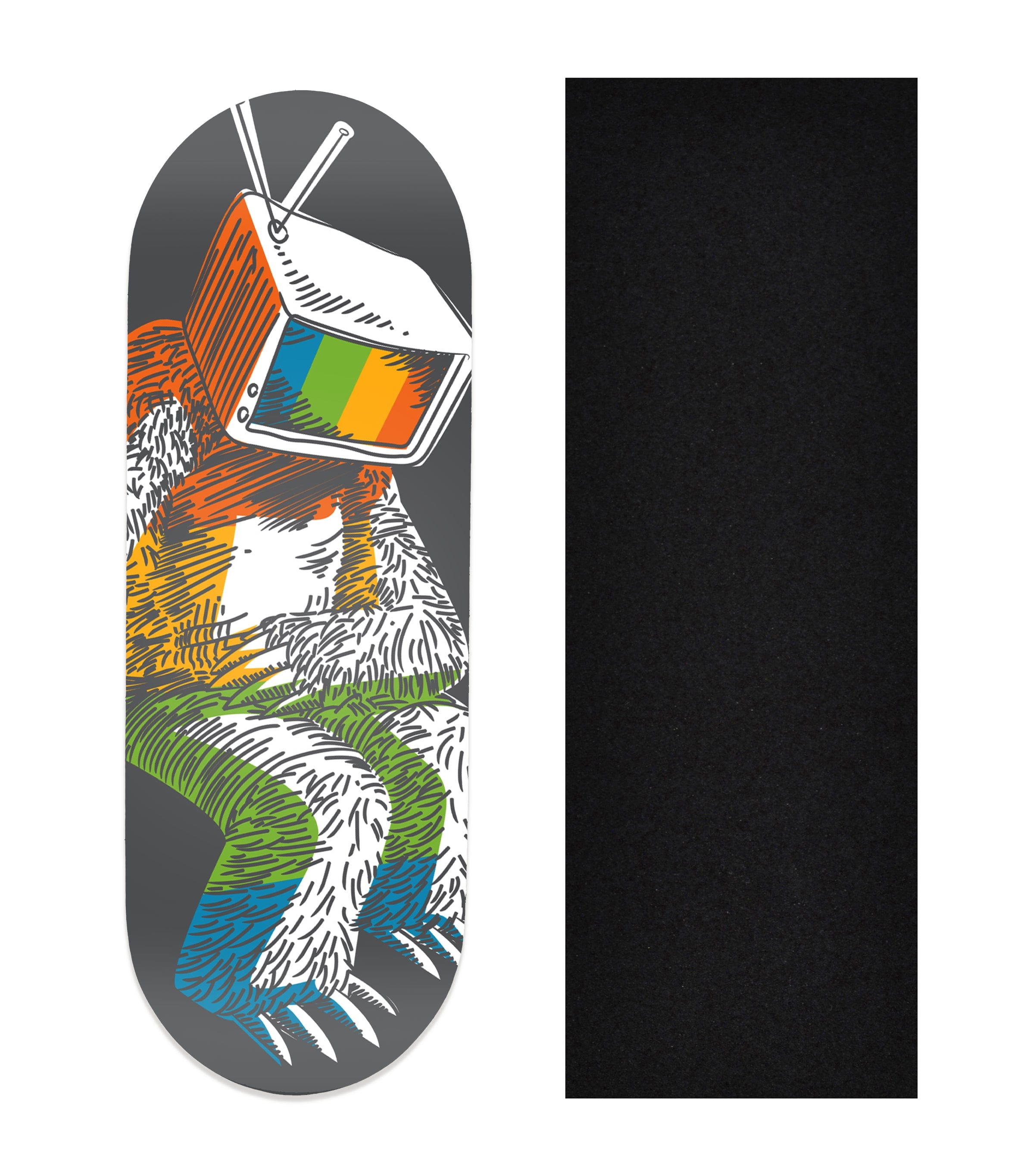 Heat Transfer Graphic Wooden Fingerboard Deck, "Calibrating Yeti ...