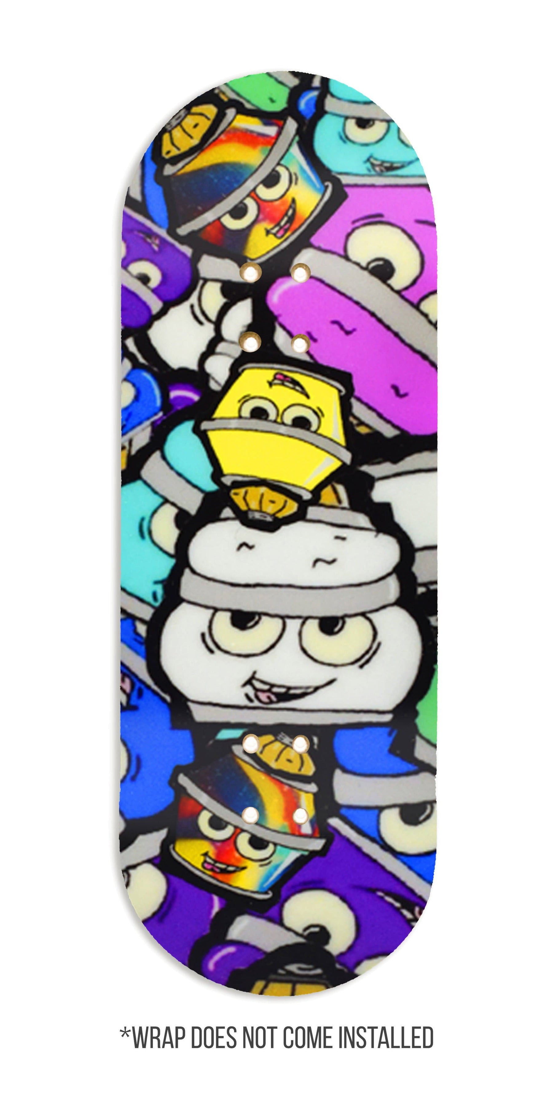 Teak Swap Fingerboard Deck & Graphic Wrap - "Bubble Bushings Collage ...