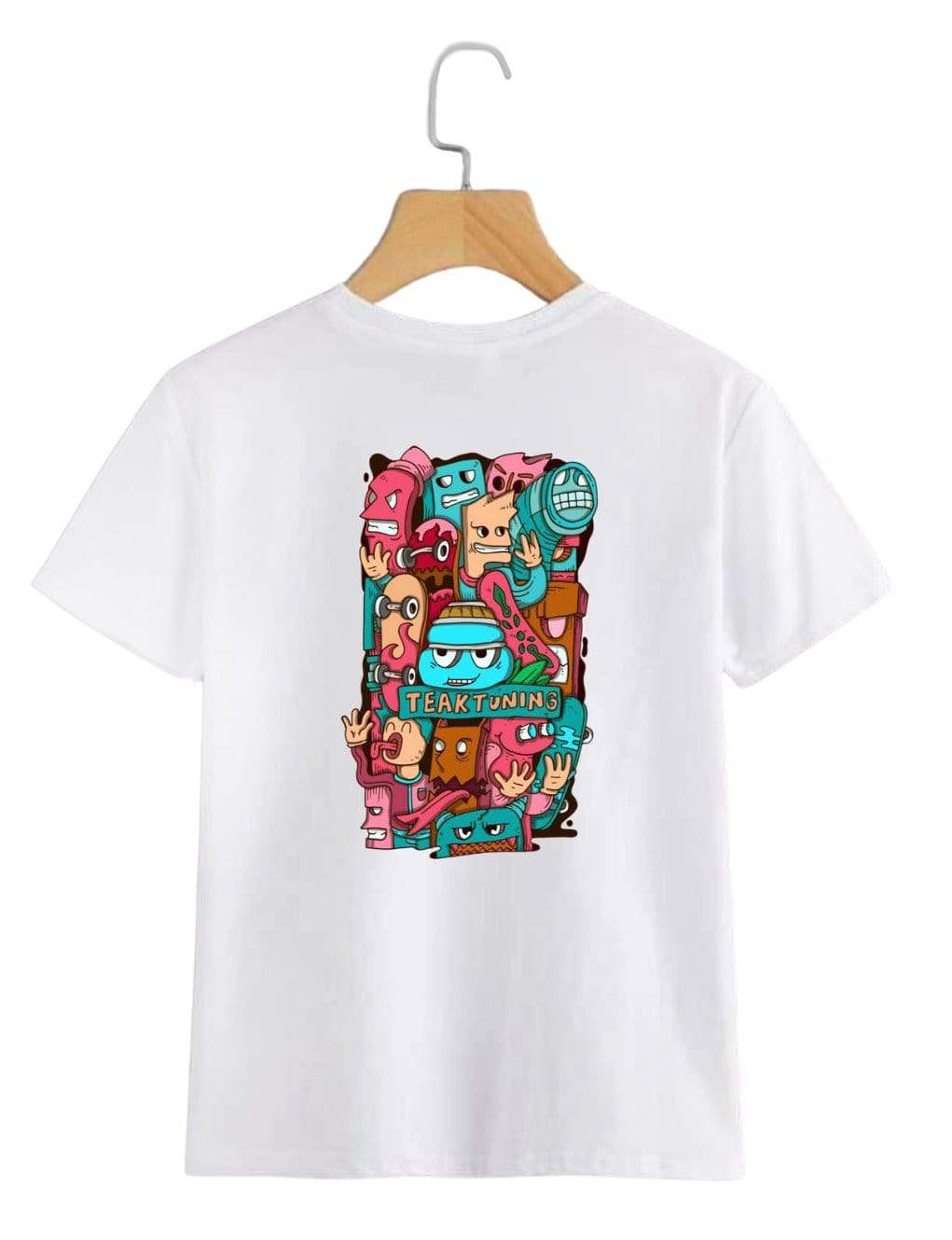 Teak Tuning T-Shirt, White Tiki Edition – Teak Tuning Pro Fingerboards
