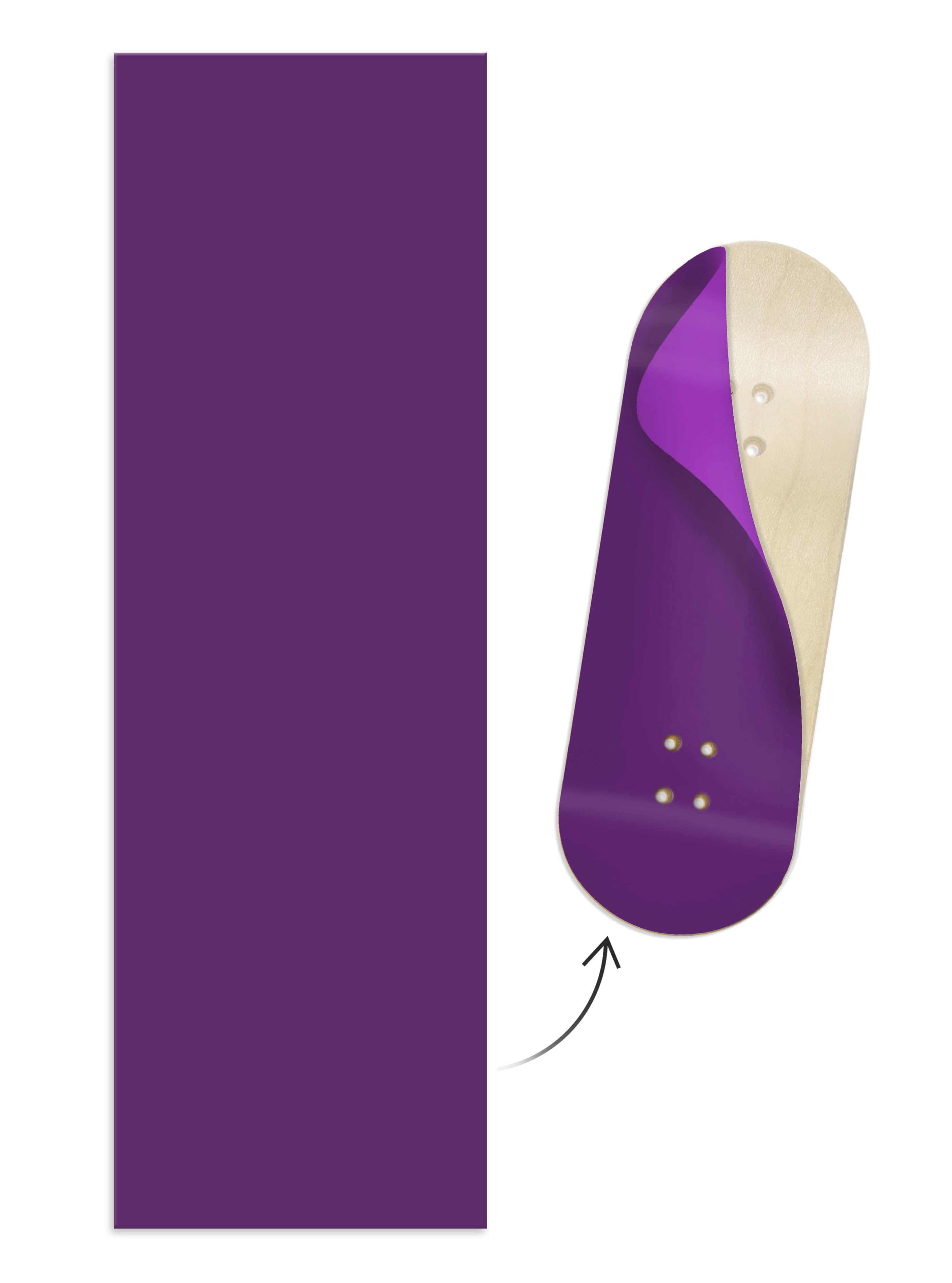 "Purple Orchid Colorway" ColorBlock Fingerboard Deck Wrap - 35mm x 110 ...